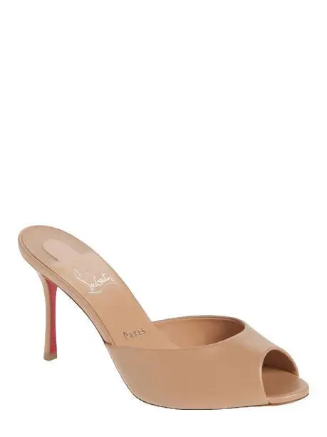 CHRISTIAN LOUBOUTIN Me Dolly Peep Toe Slides - Blush/blush