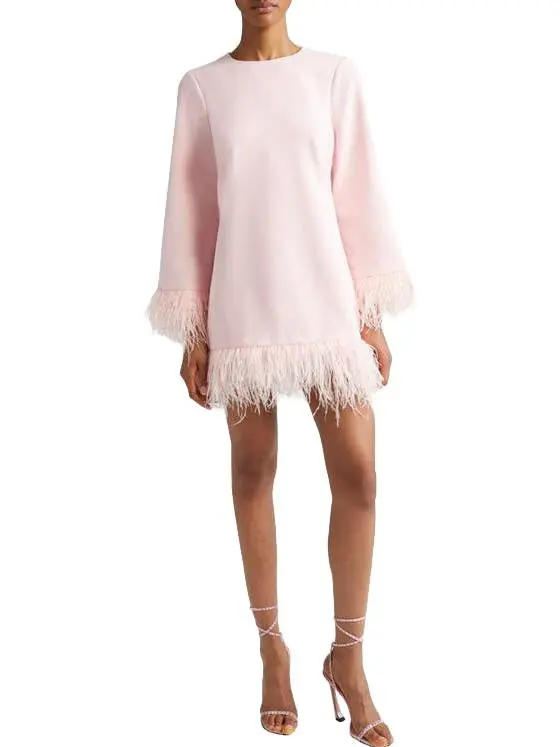 Likely Marullo Feather Trim Dress - Rose Shadow