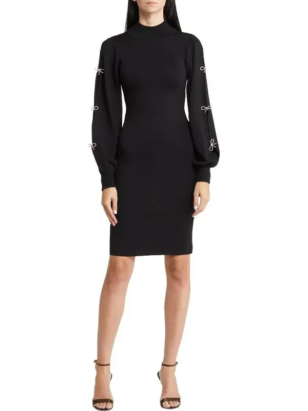 Eliza J Long Sleeve Sweater Dress - Black
