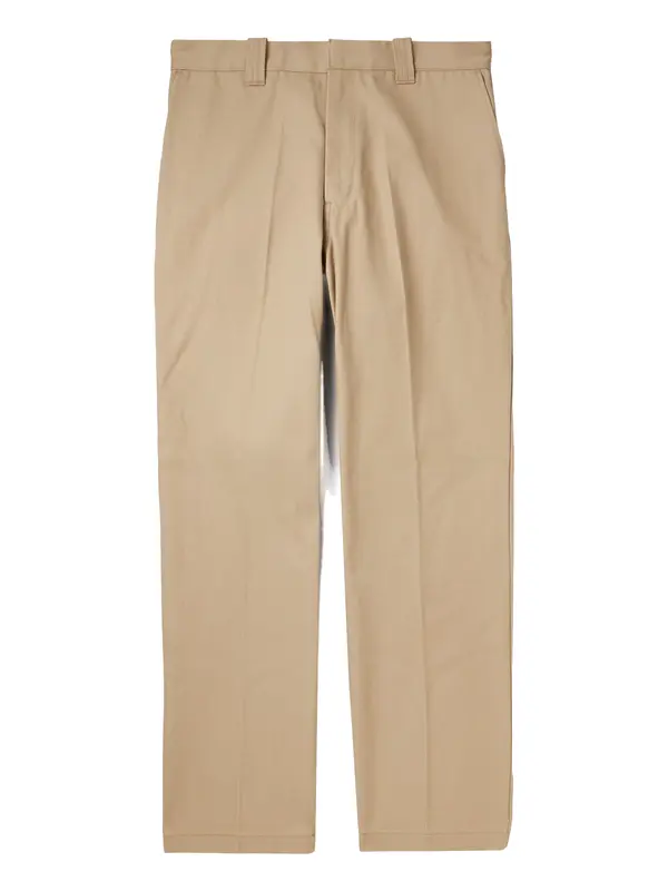 SAINT MXXXXXX Straight-leg Pleated Cotton-canvas Trousers - Neutrals