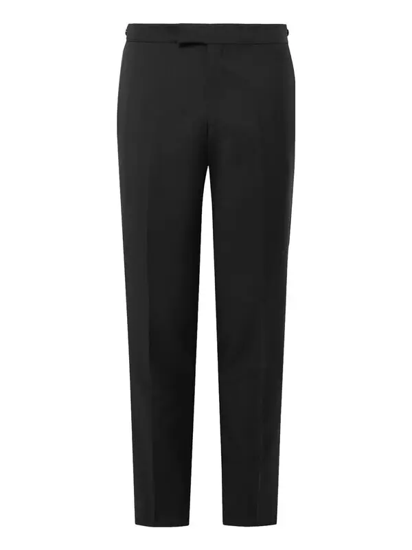 Paul Smith Slim-fit Satin-trimmed Wool And Mohair-blend Tuxedo Trousers - Black