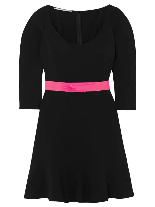 Stella McCartney Belted Crepe Mini Dress - Black