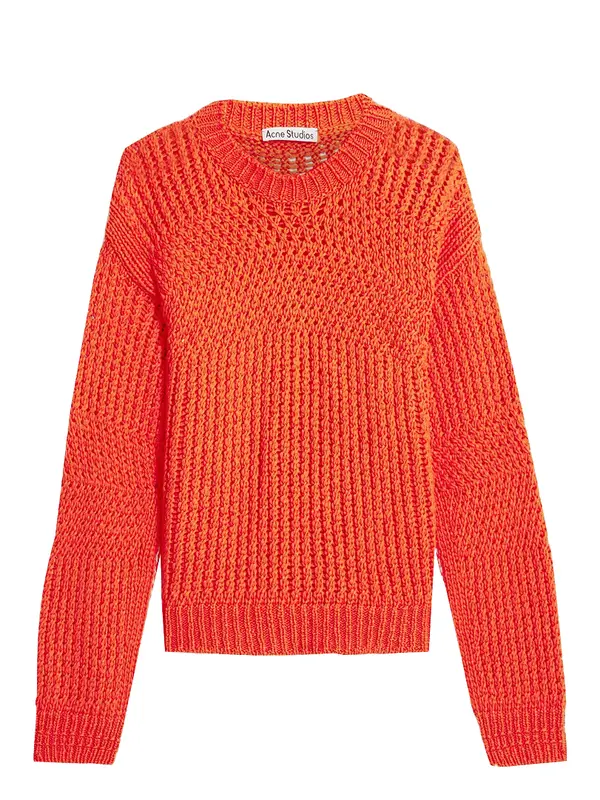 Acne Studios Crocheted Cotton Sweater - Tomato Red