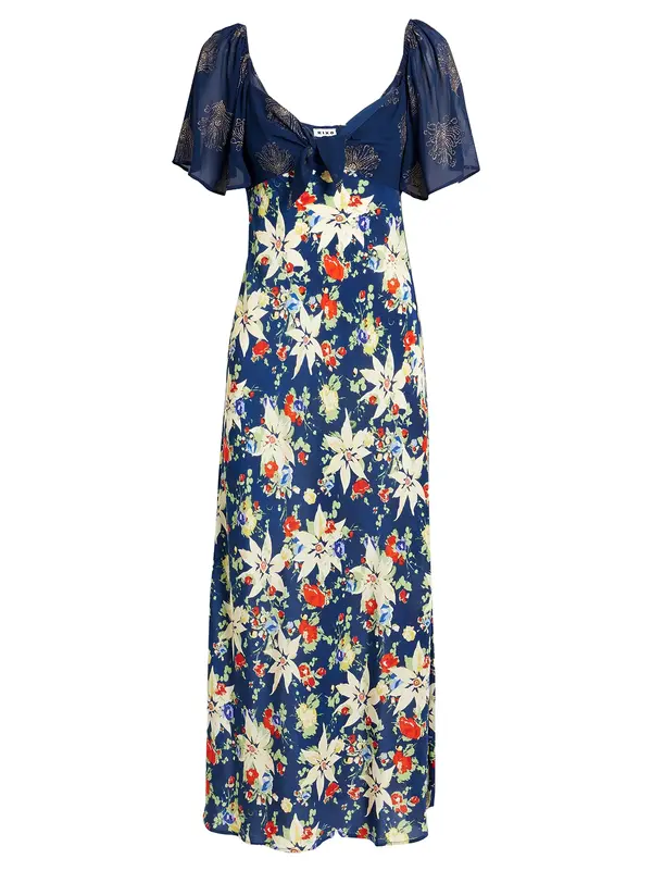 Rixo Paltrow Glittered Maxi Dress - Navy