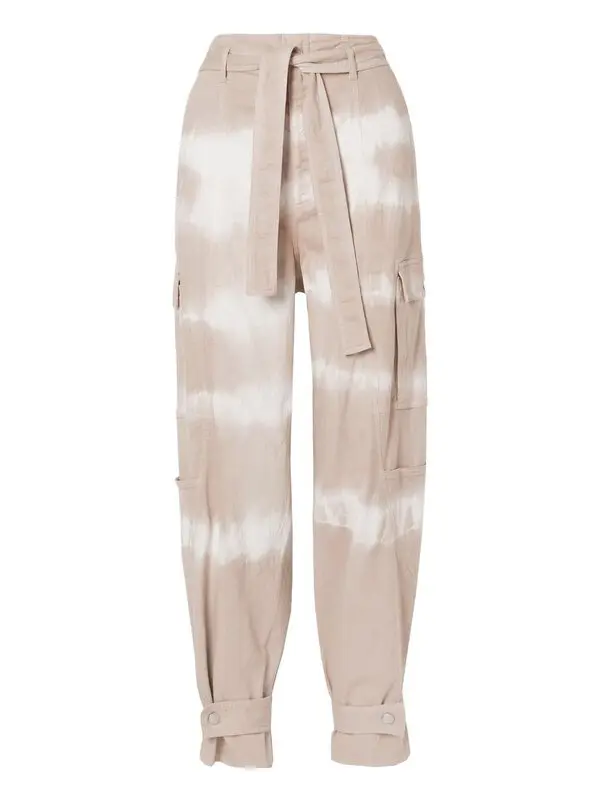 Stella McCartney Belted Tie-dyed Tapered Jeans - Neutral