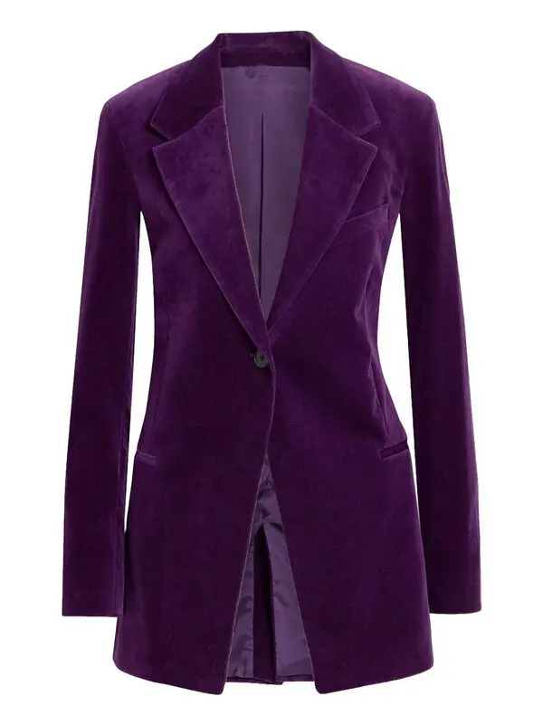 FRAME Cotton-blend Velvet Blazer - Violet