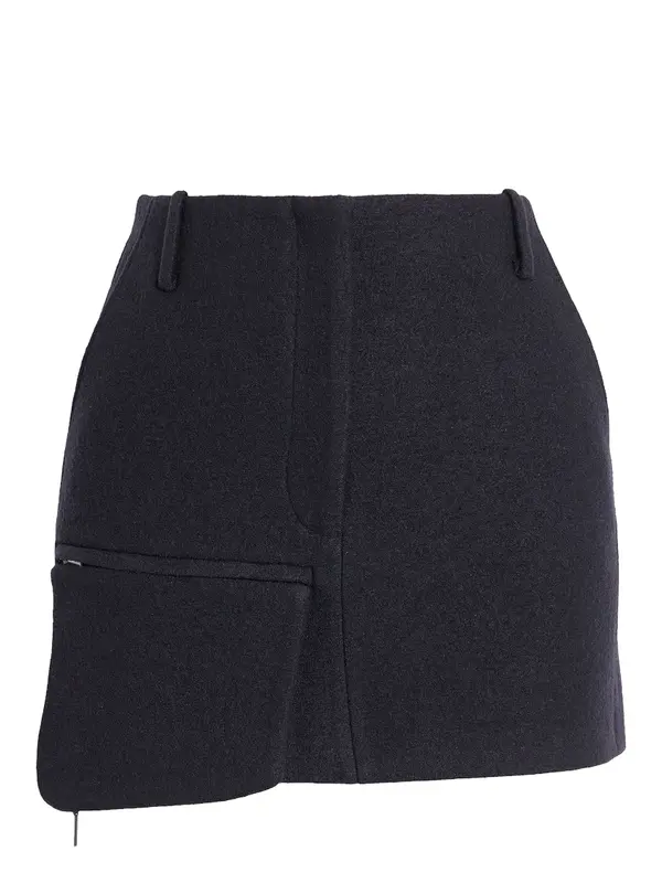 Tibi Wool-blend Mini Skirt - Midnight Blue