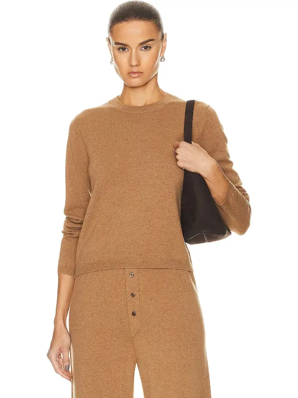 Guest In Residence Shrunken Crew Cashmere Sweater - Almond