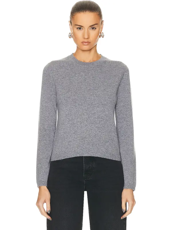 Guest In Residence Shrunken Crew Cashmere Sweater - Steel