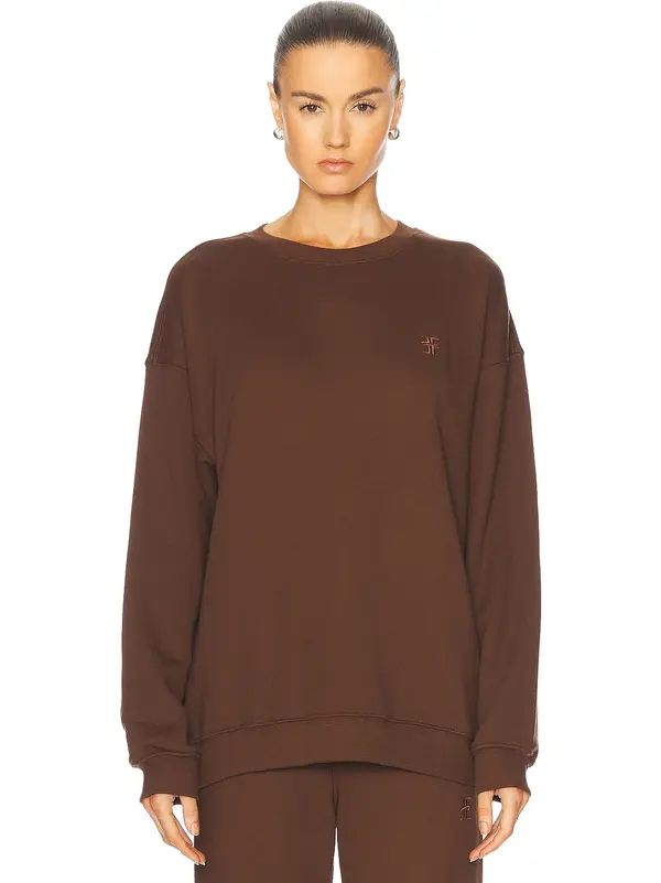 Eterne Oversized Crewneck Sweatshirt - Chocolate
