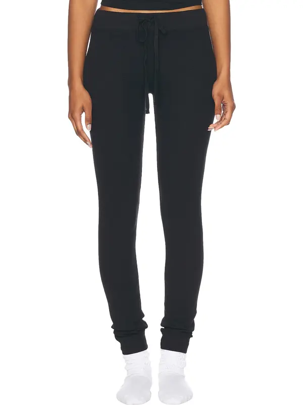 Eterne Thermal Drawstring Pant - Black