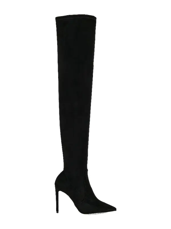 TONY BIANCO Avah Over The Knee Boots - Black Stretch Suede