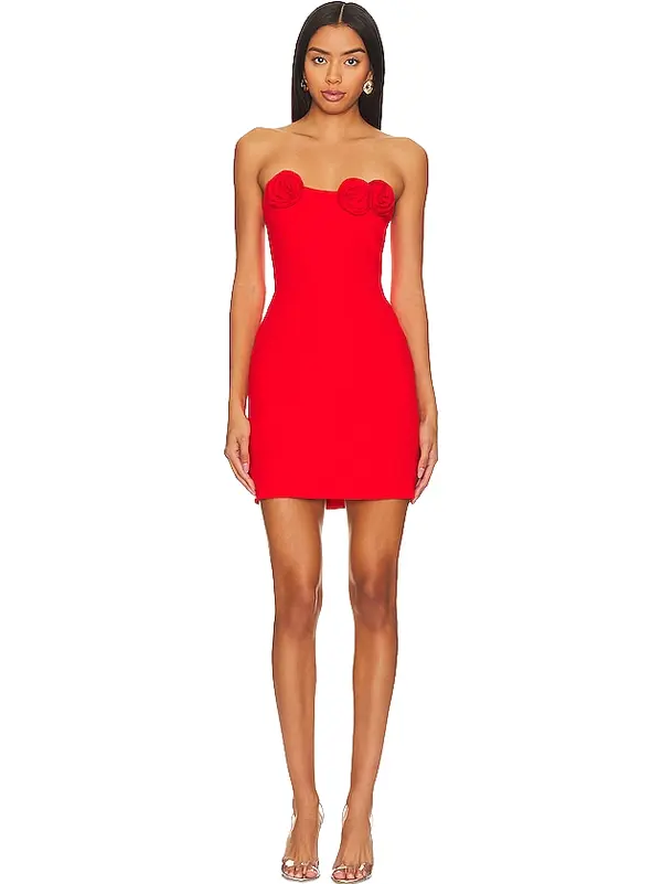 Amanda Uprichard X Sabine Mini Dress - Crimson