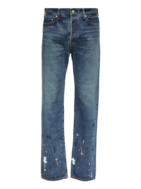 UNDERCOVERISM Beaded Straight Leg Jeans - Blue