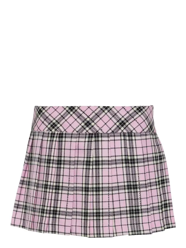 Giuseppe Di Morabito Checked Wool Miniskirt - Pink