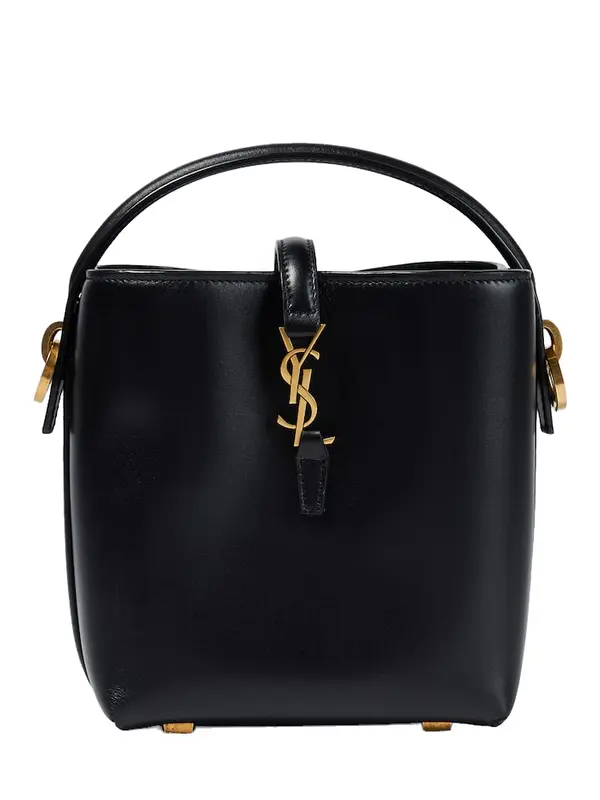 Saint Laurent Le 37 Mini Leather Bucket Bag - Black
