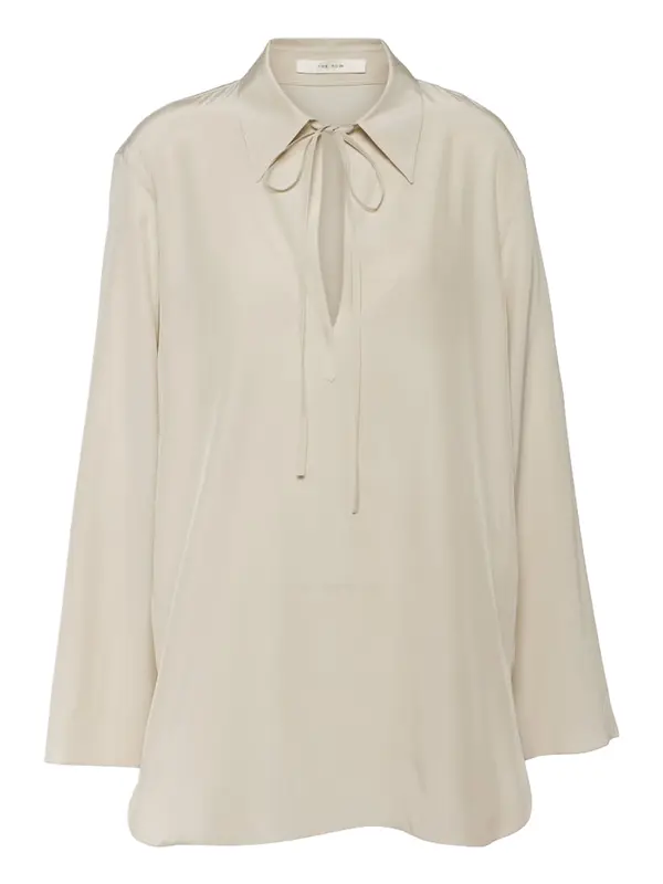 THE ROW Malon Silk Blouse - Neutrals