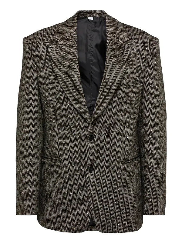 WINNIE N.Y.C Herringbone Wool-blend Jacket - Black