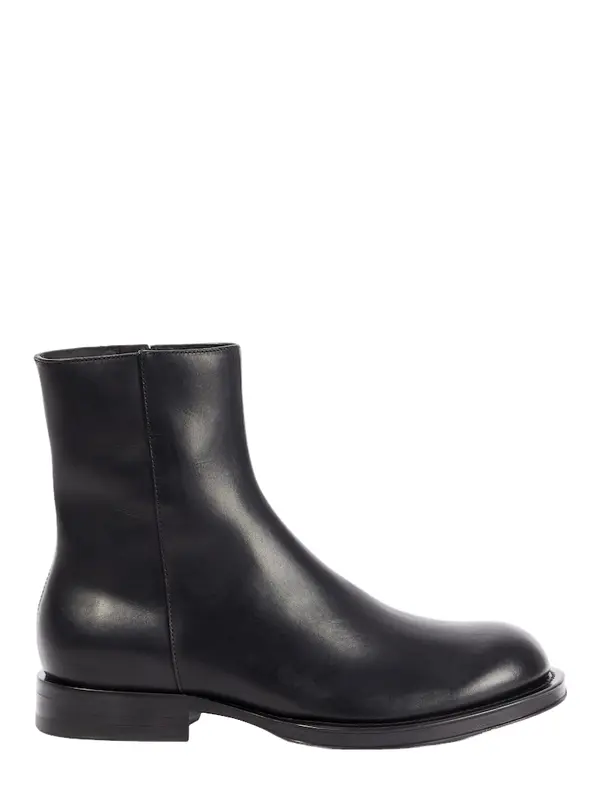 LANVIN Medley Leather Ankle Boots - Black