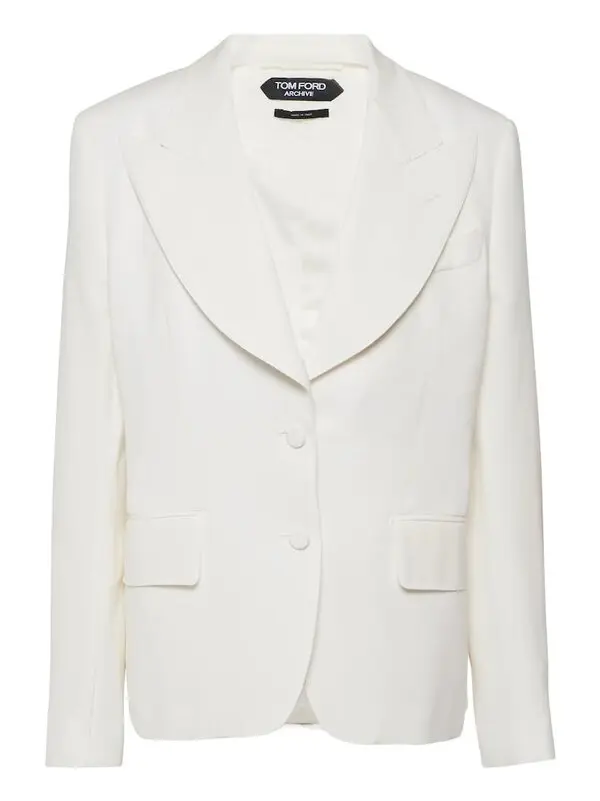 TOM FORD Single-breasted Silk Blazer - White