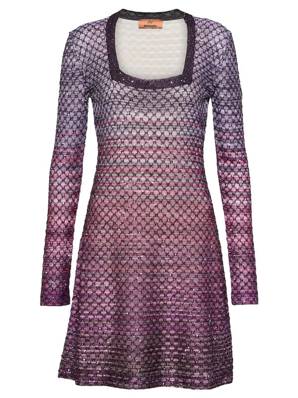 Missoni Knitted Lamé Minidress - Multicoloured