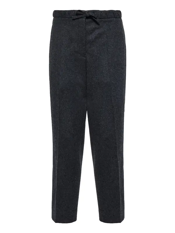 JIL SANDER Virgin Wool Straight Trousers - Grey
