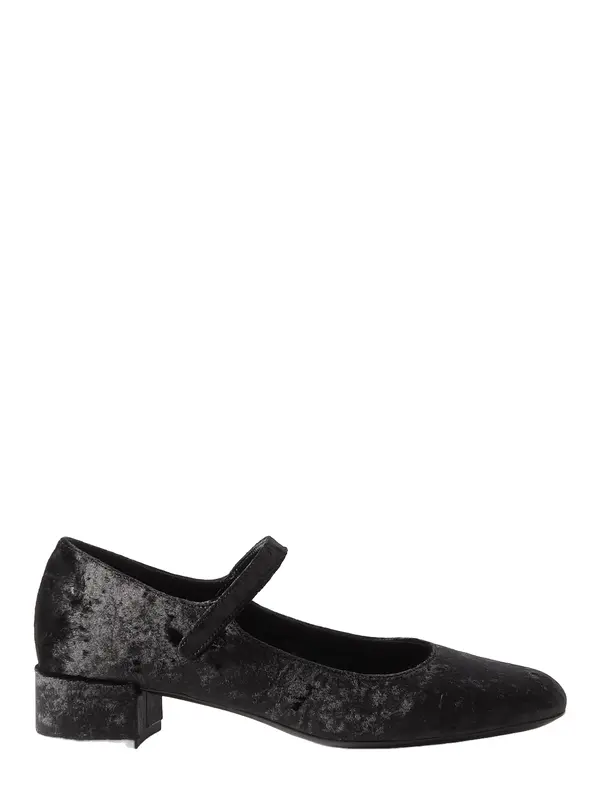 By Far Ginny Velvet Mary Jane Pumps - Black