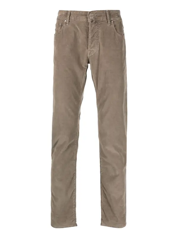 Jacob Cohen Bard Mid-rise Tapered Trousers - Neutrals