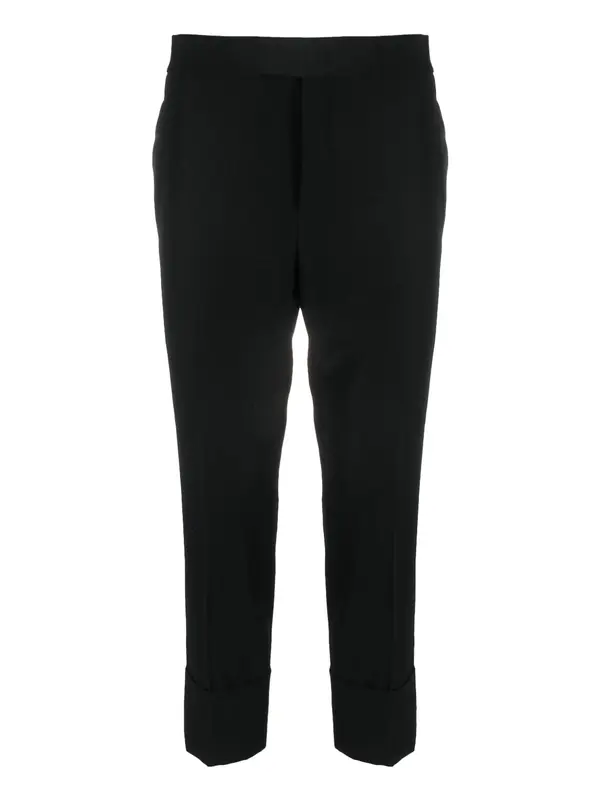 SAPIO Cropped Straight-leg Trousers - Black