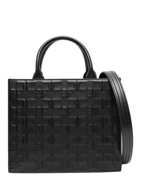 Elisabetta Franchi Logo-embossed Quilted Tote Bag - Black