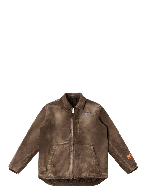 Heron Preston Logo-patch Cotton Jacket - Brown