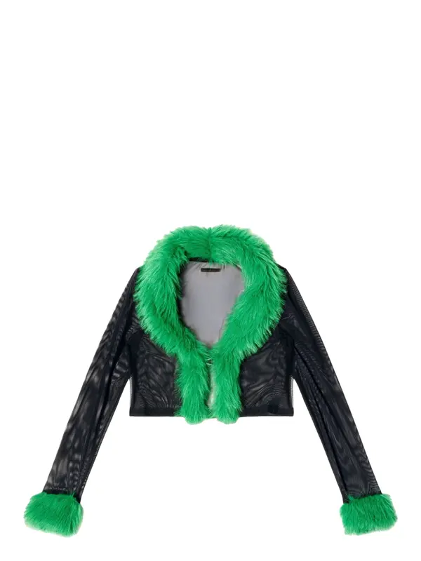 Heron Preston Faux-fur Trim Cardigan - Black
