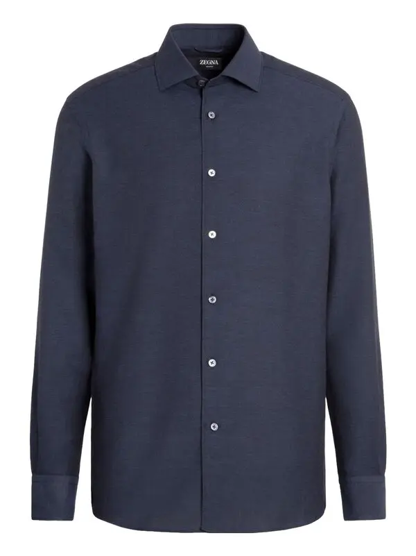 Zegna Cashco Cotton-blend Shirt - Blue