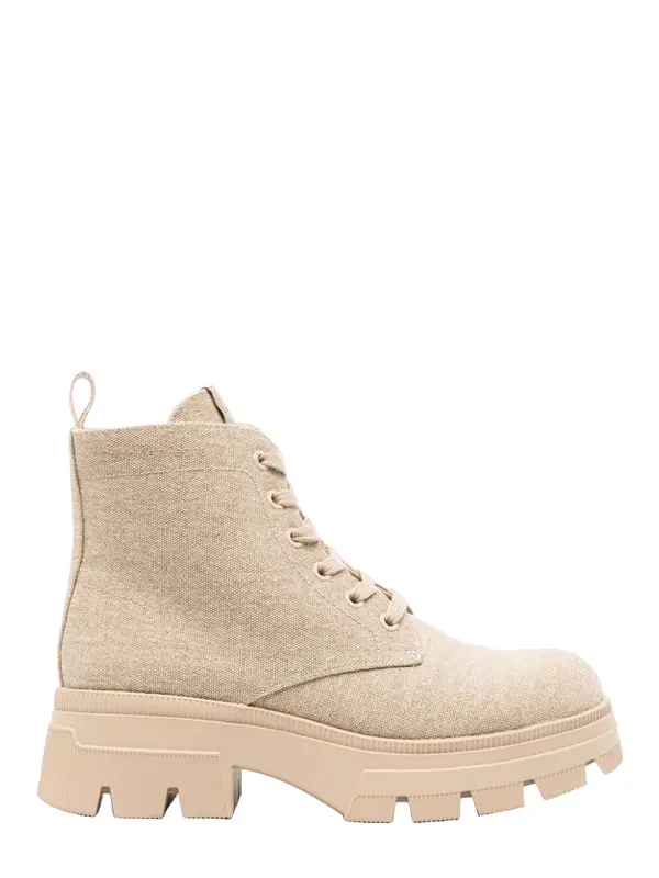 Calvin Klein 40mm Canvas Combat Boots - Neutrals