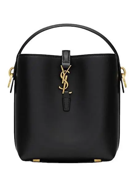 Saint Laurent Le 37 Mini Bucket Bag - Black Shiny Leather/gold