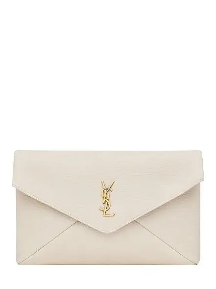 Saint Laurent Cassandre Large Envelope Pouch - Blanc Vintage