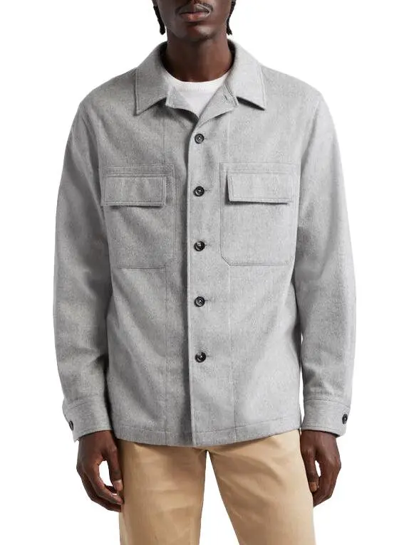Zegna Alma Oasi Cashmere Overshirt - Light Grey