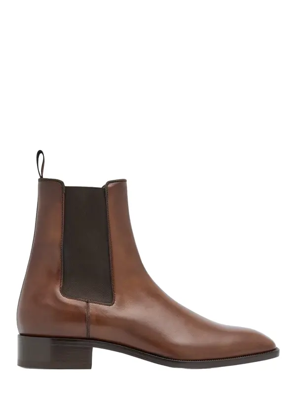 CHRISTIAN LOUBOUTIN Samson Leather Chelsea Boot - Havane