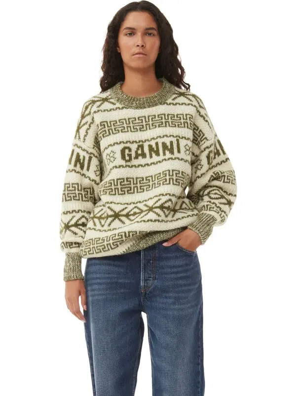 GANNI Wool Pullover - Green