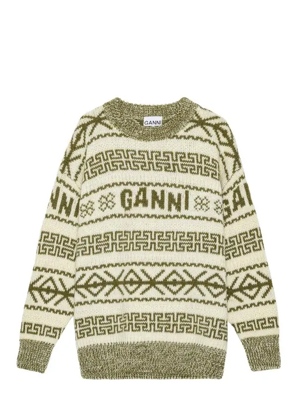 GANNI Wool Pullover - Green