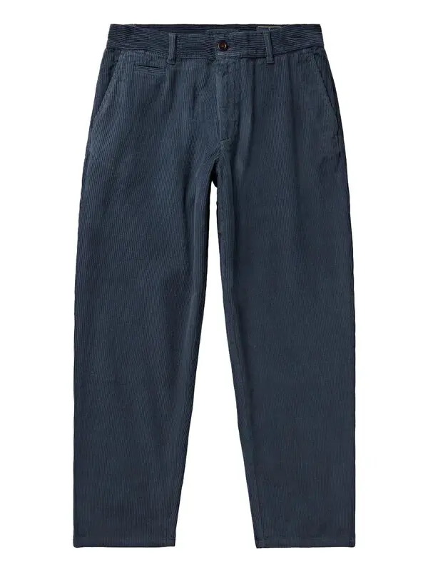 Portuguese Flannel Straight-leg Cotton-corduroy Trousers - Blue