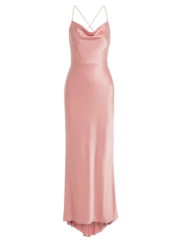 Alice + Olivia Montana Satin-crepe Gown - Baby Pink