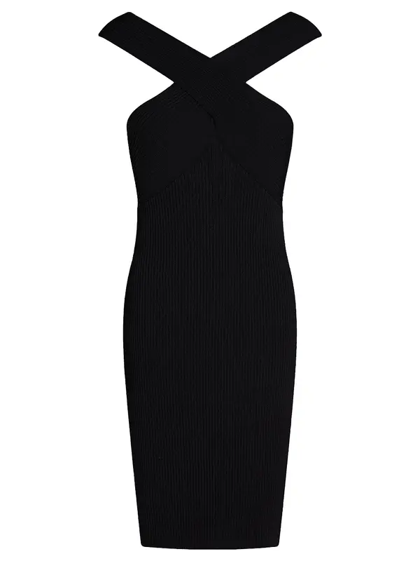 Autumn Cashmere Ribbed-knit Mini Dress - Black