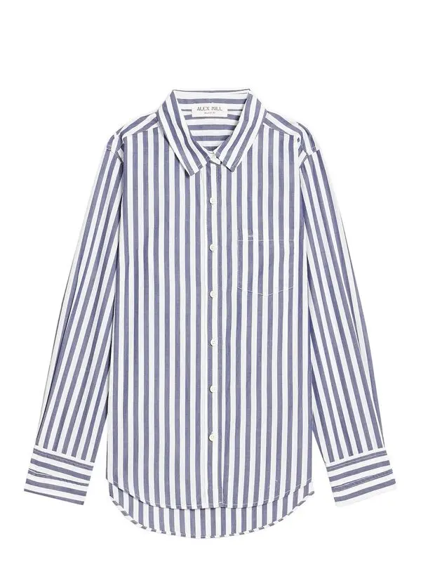 ALEX MILL Wyatt Striped Cotton-poplin Shirt - Navy