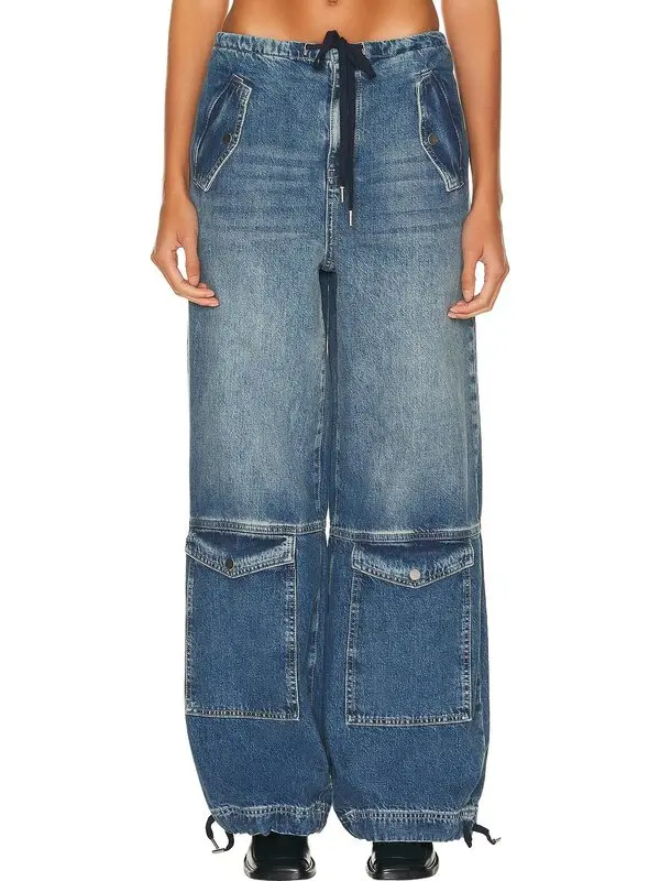 GRLFRND Alix Wide Leg Cargo Jeans - San Antonio