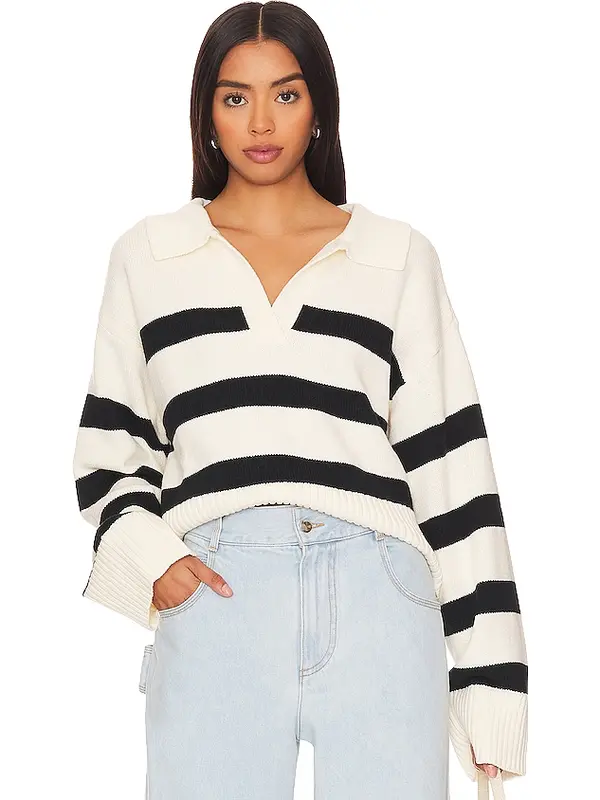 MORE TO COME Tatia Sweater - White & Black