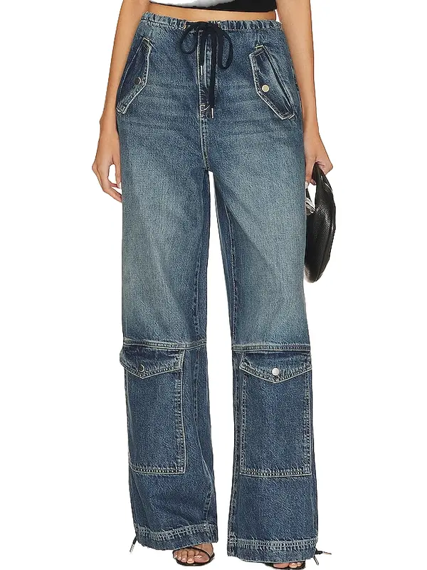 GRLFRND Alix Wide Leg Cargo Jeans - San Antonio