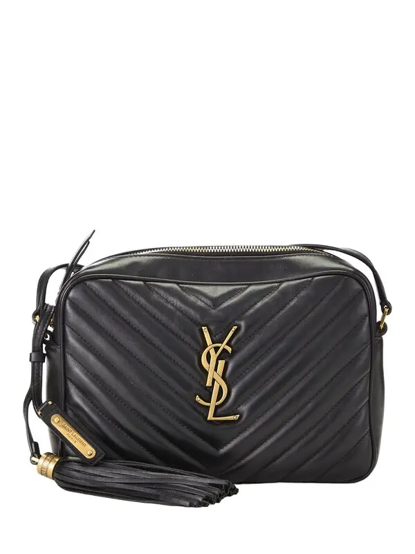 Saint Laurent Quilted Calfskin Lou Camera Bag - Black