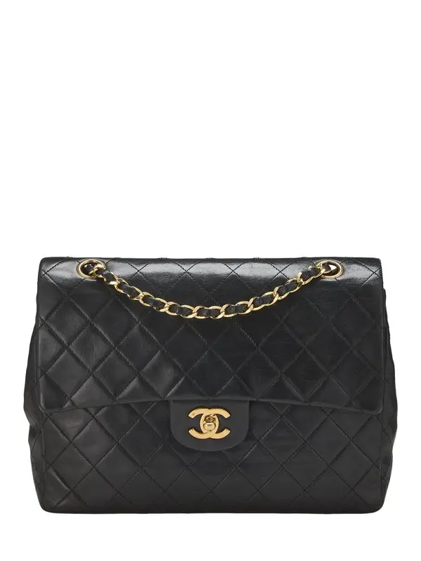 Chanel Quilted Lambskin Classic Double Flap Tall Medium - Black