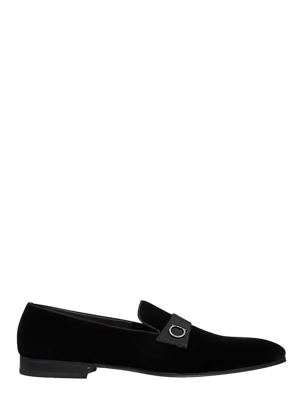 FERRAGAMO Lapo Velvet Loafers - Nero